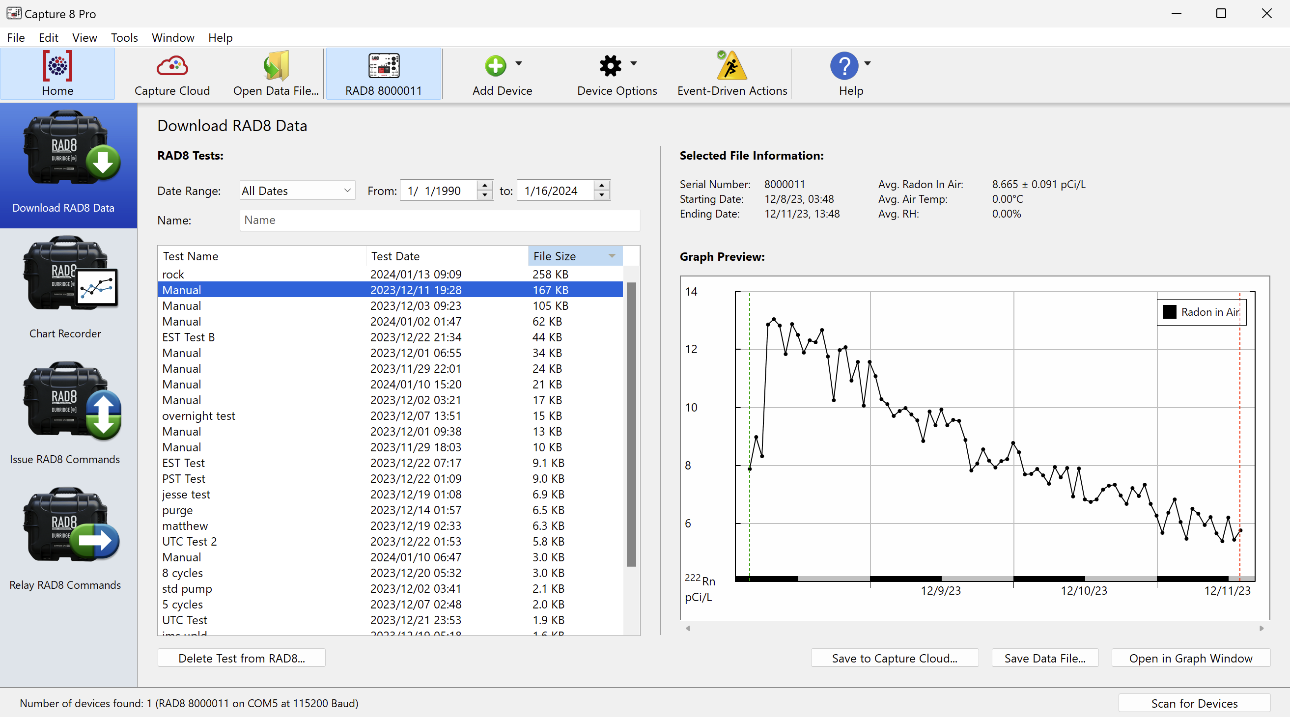 Obtaining RAD8 and RAD7 Data